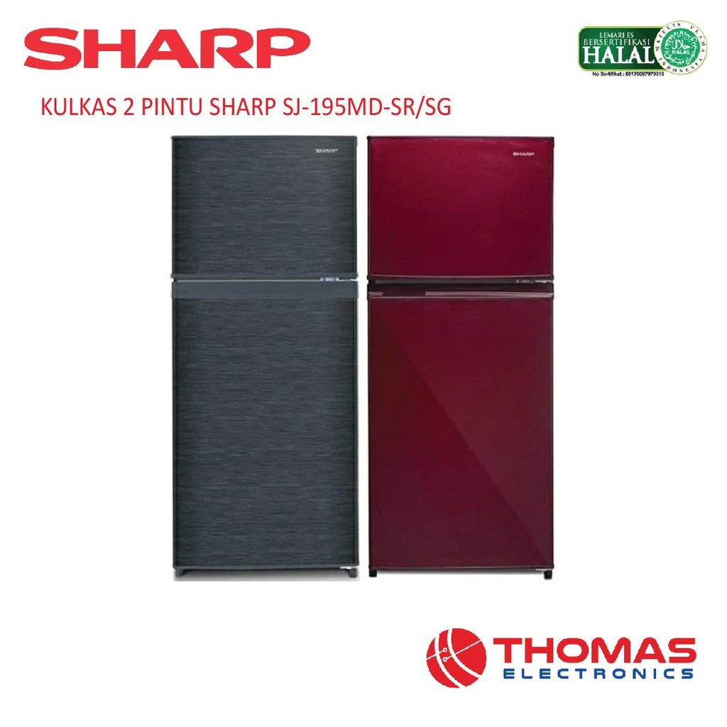 Jual Kulkas 2 Pintu Sharp SJ 195MD 195 MD SR SG Kulkas dua pintu ...