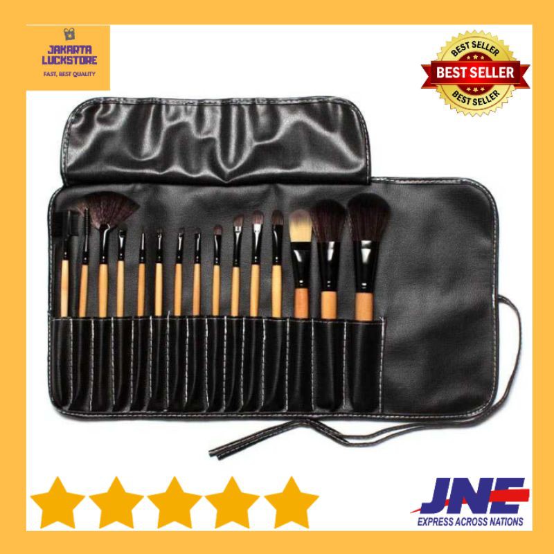Jual Kuas Make Up Set Brush Pouch Kosmetik Wajah Profesional Isi 15 Pcs ...