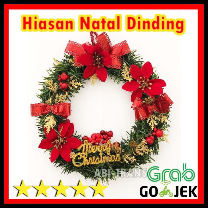Jual Dekorasi Karangan Bunga Hiasan Natal Wreath Krans Bulat Murah 20 ...
