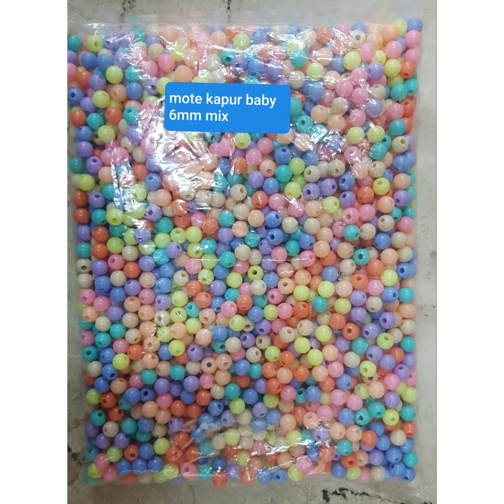 Jual Mote Kapur Baby Warna Warni Diameter 6mm-Mote Manik Manik Mix 1pon | Shopee Indonesia