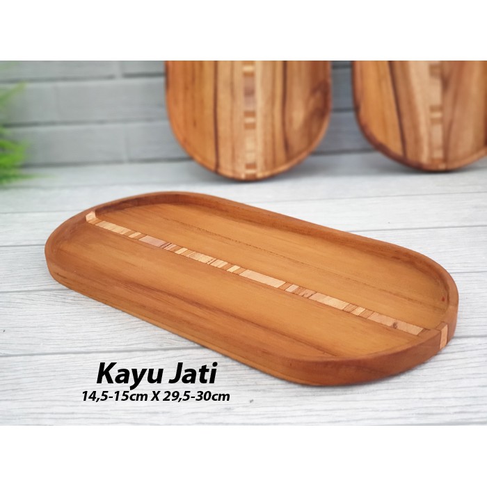 Jual Sparta Tray Piring Kue / Piring Saji Kayu Jati / Tatakan Kayu Jati ...
