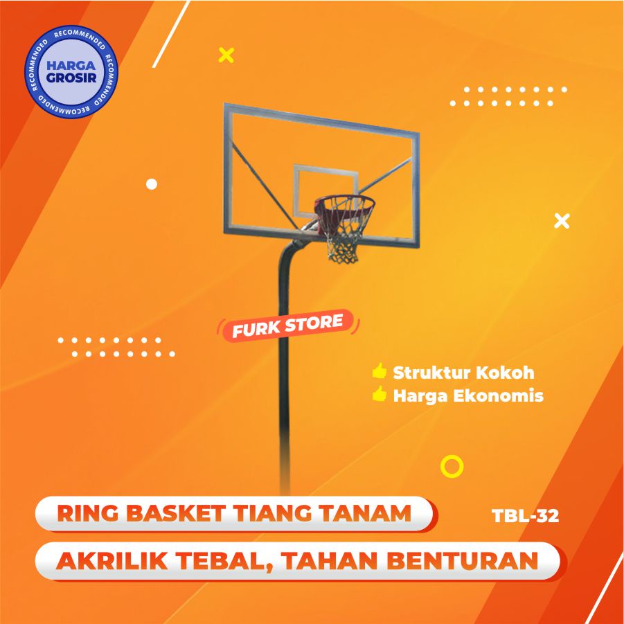 Jual Tiang Basket Tanam, Papan Pantul dan Ring Basket TBL32 [STABIL ...