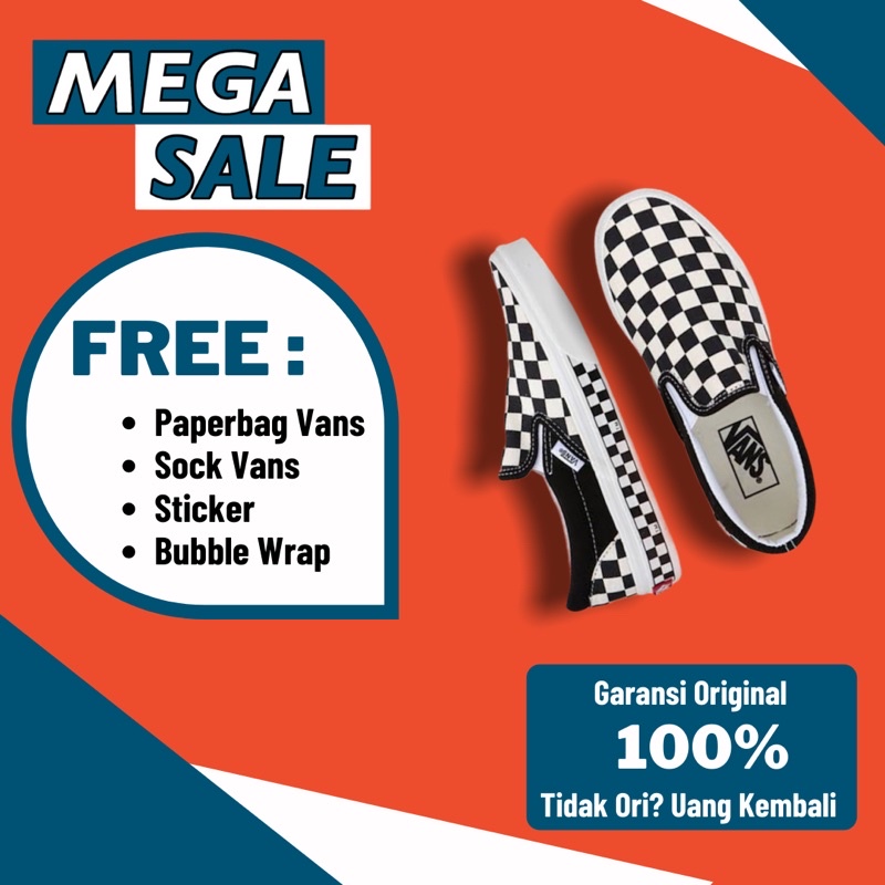 Jual Vans Slipon Nextor Checkerboard Black White 100%Original | Shopee ...