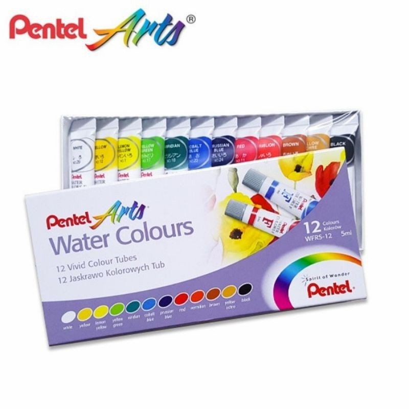 Jual Cat Air Pentel WFRS-12 Water Colours 12 Warna 5ml | Shopee Indonesia