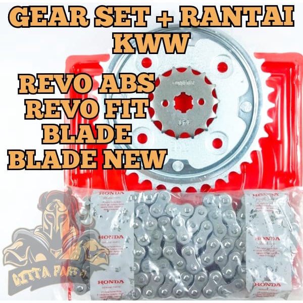 Jual GEAR SET + RANTAI ASLI ORIGINAL HONDA AHM KWW KUALITAS ORIGINAL BLADE NEW BLADE REVO ABS ...