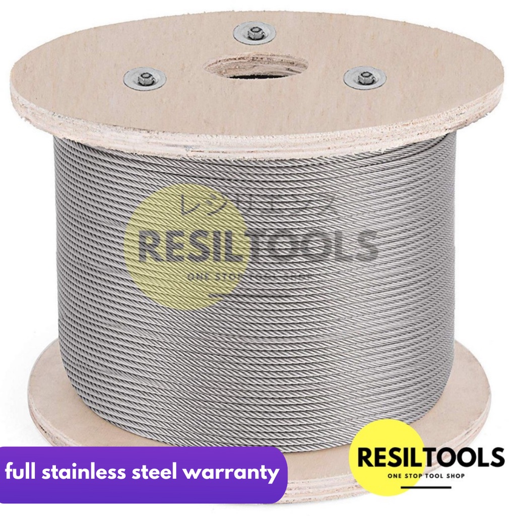 Jual Per 100 Meter Tali Besi Stainless 2 mm Sling Anti Karat Kawat Seling | Shopee Indonesia