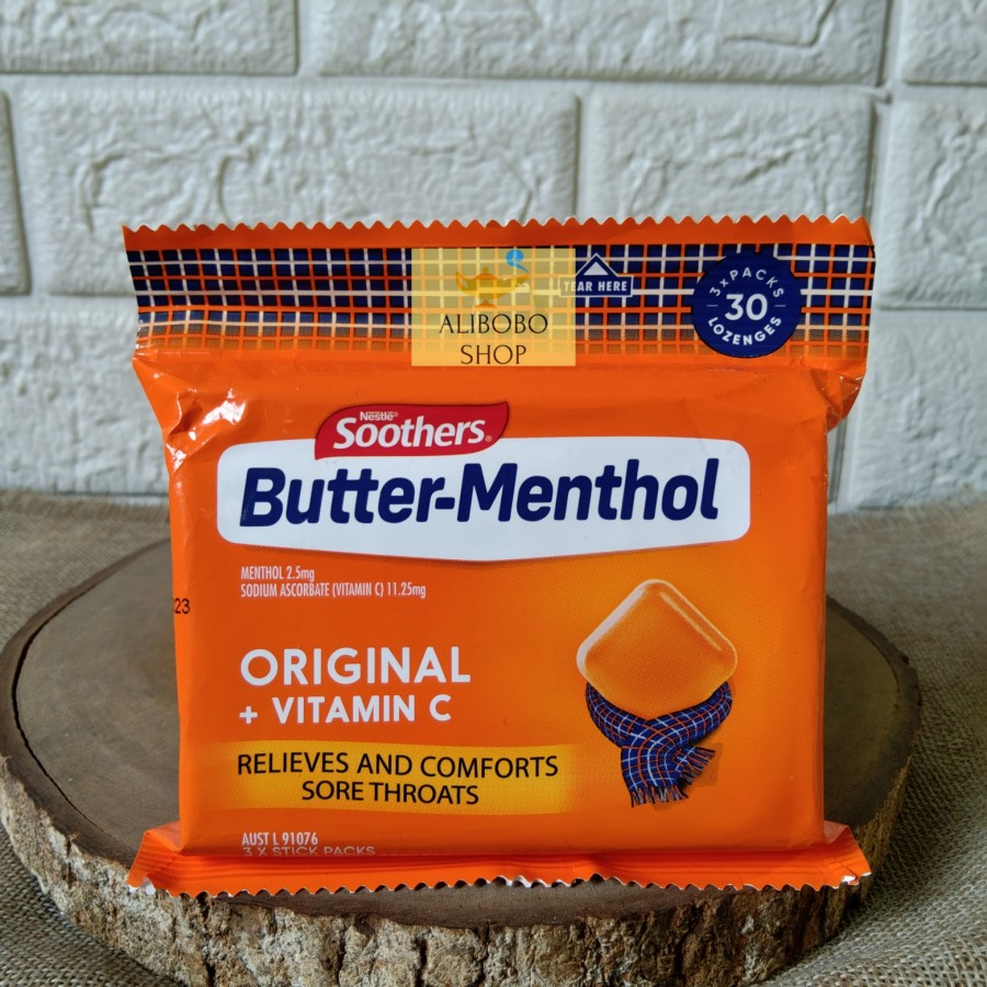 Jual NESTLE SOOTHERS BUTTER MENTHOL ORIGINAL + VITAMIN C 3X10 LOZENGES ...