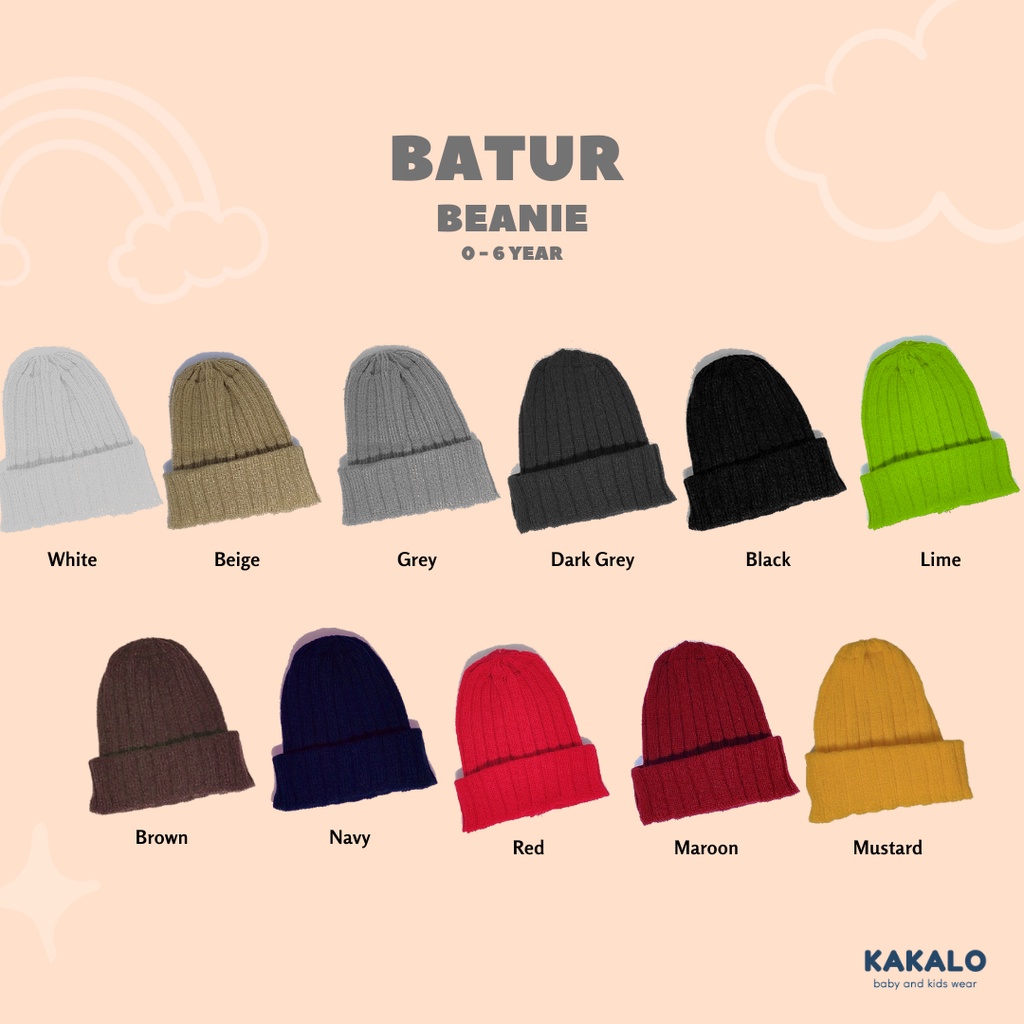 Jual KAKALO Topi Anak | Batur Beanie Hat (0-1 Tahun) | Shopee Indonesia