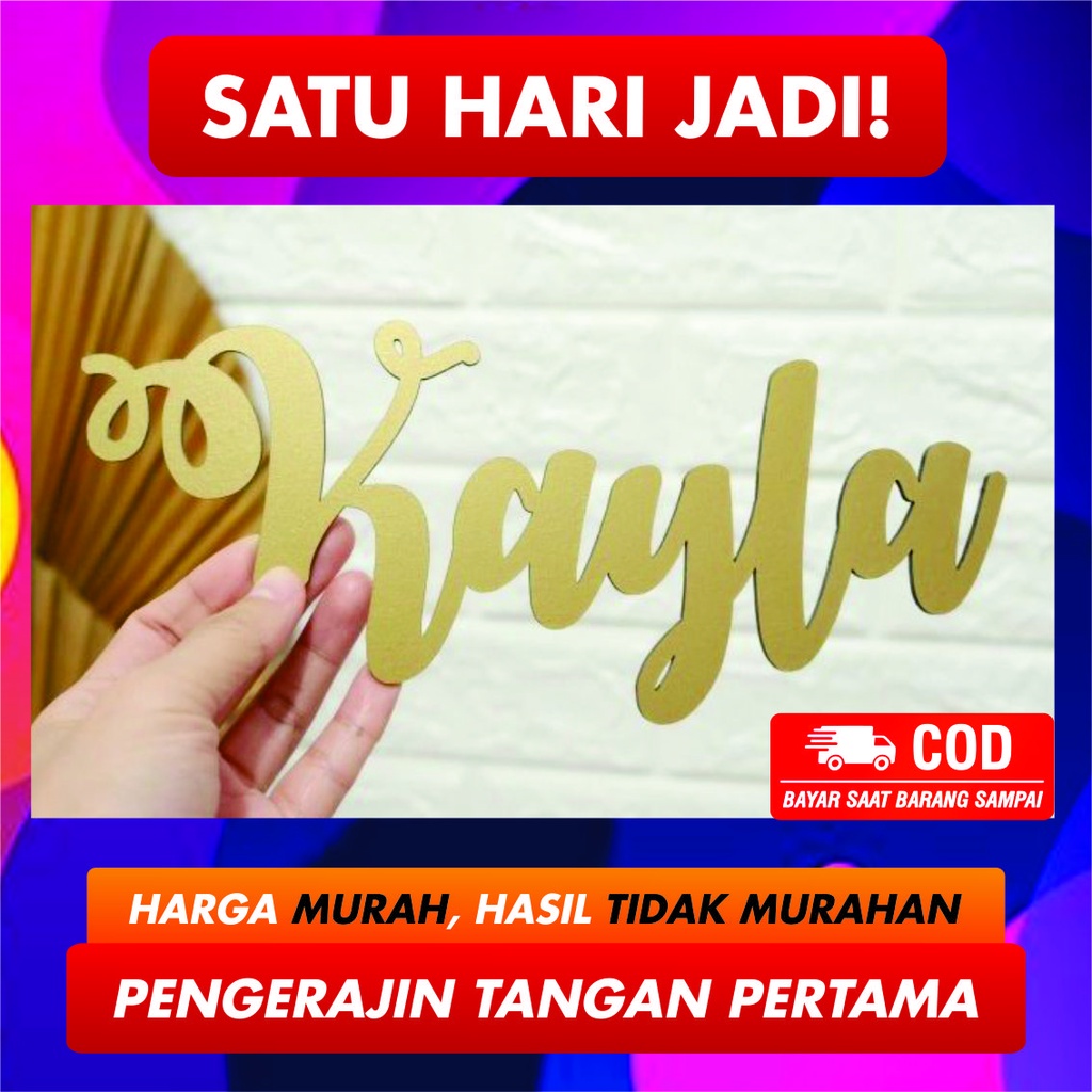 Jual Huruf Kayu Timbul Custom Nama Kayu Hiasan Dinding Dekorasi Ukiran ...