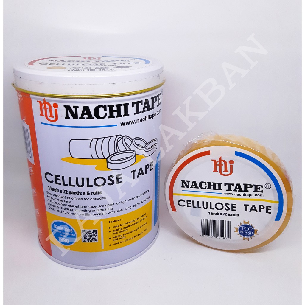 Jual Selotip Bening Isolasi Solatip Nachi Cellotape/ 1/2 inch/ 1 inch x ...