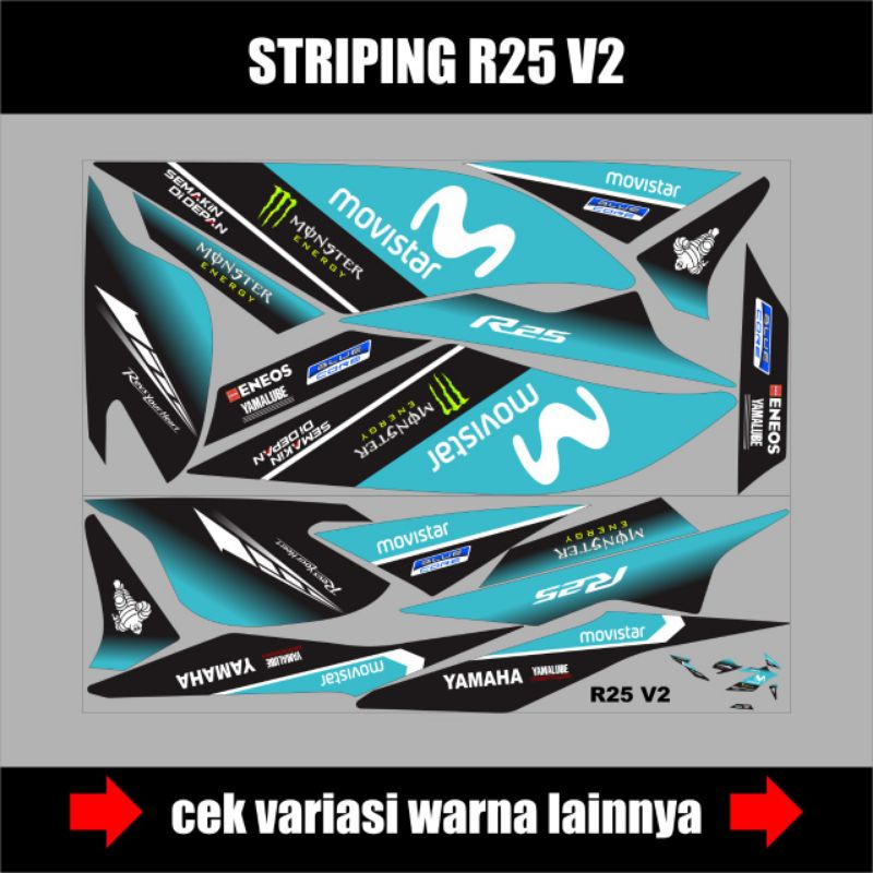 Jual STRIPING STIKER R25 V2 MOVISTAR / STICKER YAMAHA R25 V2 | Shopee ...