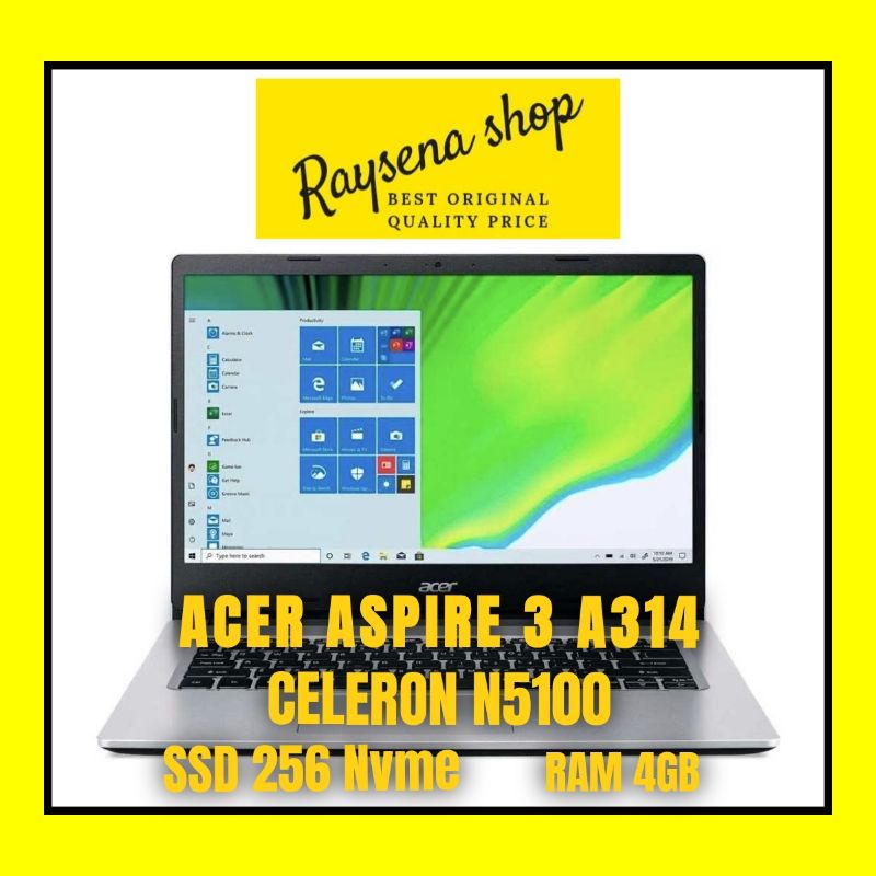 Jual LAPTOP ACER ASPIRE 3 A314 (CELERON N5100 RAM4 SSD256 WINDOWS10+OHS ...