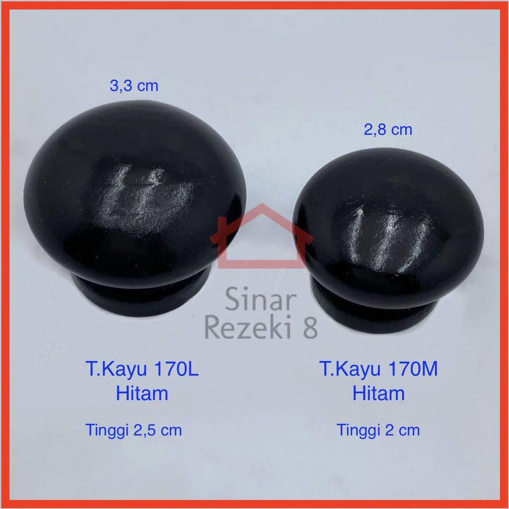 Jual Handle / Tarikan Kayu 170 L Hitam Black Knob Bulat Laci Pintu ...