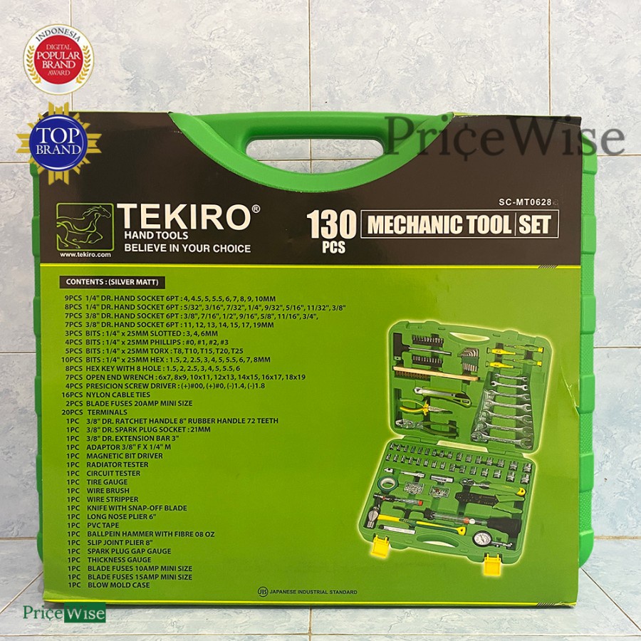 Jual Mechanic Tool Set 130 pcs Tekiro Box PVC / Mekanik Tools Set 130pcs | Shopee Indonesia