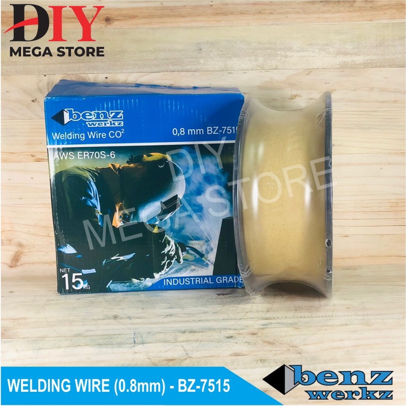 Jual Kawat las flux core wire gas CO2 benzwerkz Mig Wire 0.8mm 15 kg BZ-7515 benz werkz | Shopee ...