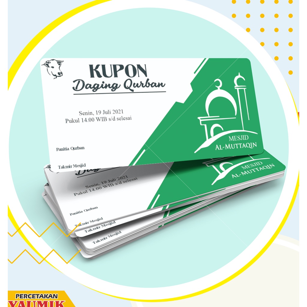 Jual Kupon Kurban Pengambilan Daging Qurban Custom Full Color (BONUS ...
