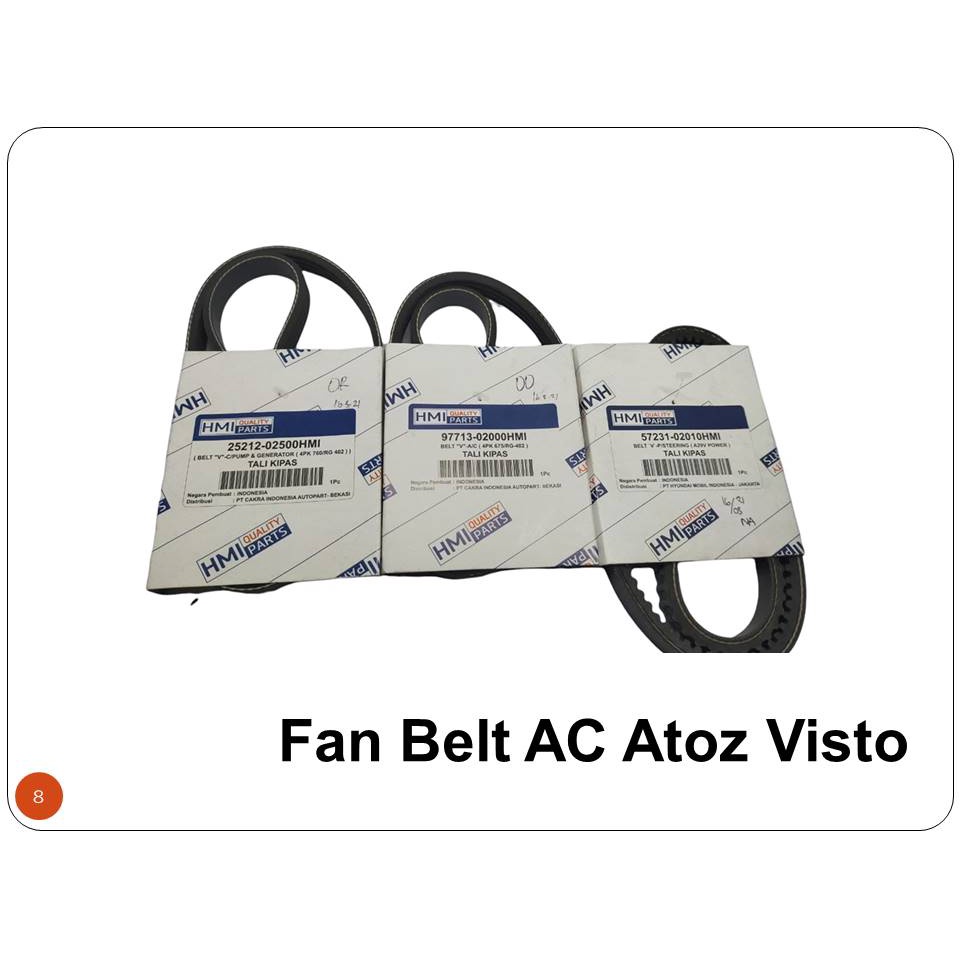 Jual FAN BELT ATOZ VISTO TALI KIPAS VAN BELT VBELT HYUNDAI ATOZ KIA VISTO | Shopee Indonesia