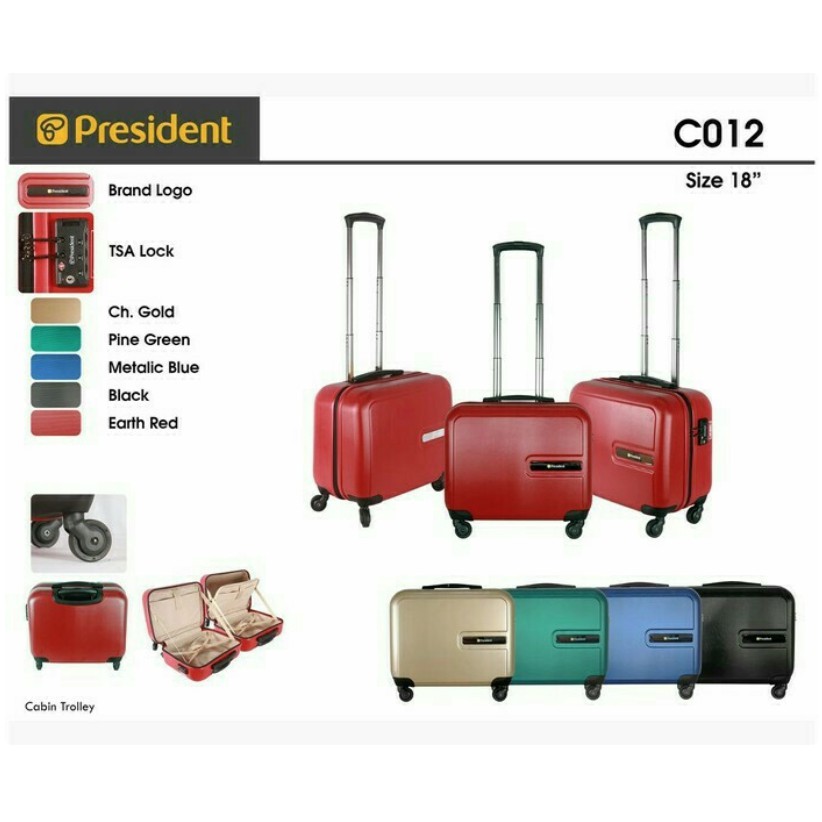 Jual koper president 18 inch / koper president / koper cabin size ...