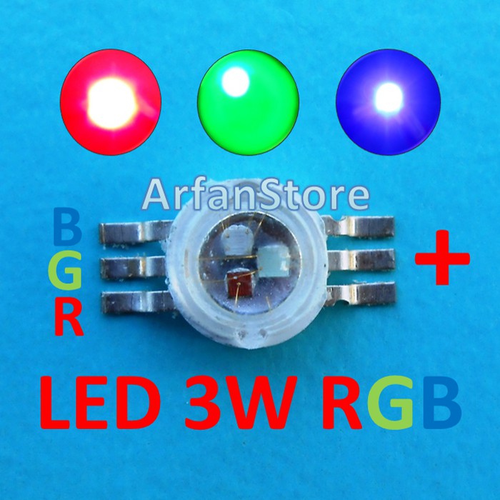 Jual High Power LED HPL 3W RGB RED GREEN BLUE MERAH HIJAU BIRU 460-623NM | Shopee Indonesia