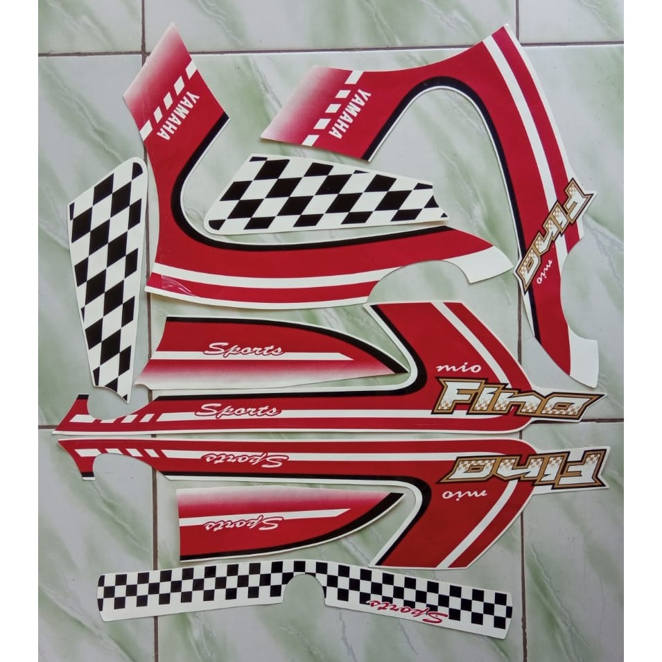Jual stiker striping body motor yamaha fino sporty karbu 2012 | Shopee ...