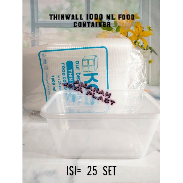 Jual (25set) Thinwall 1000ml Square / Thinwall Food Container ... Jual (25set) Thinwall 1000ml Square / Thinwall Food Container ...