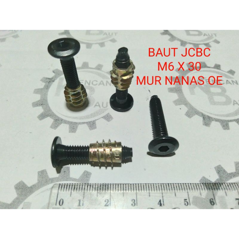 Jual BAUT JCBC M6 X 30 & MUR NANAS OE/ DIPAN / MEBEL / KNOCKDOWN M6 X 30 KUNCI L4 PANJANG 3 CM ...