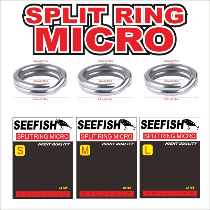 Jual Splitring Micro isi 10pcs untuk konektor mata kail pancing | Shopee Indonesia
