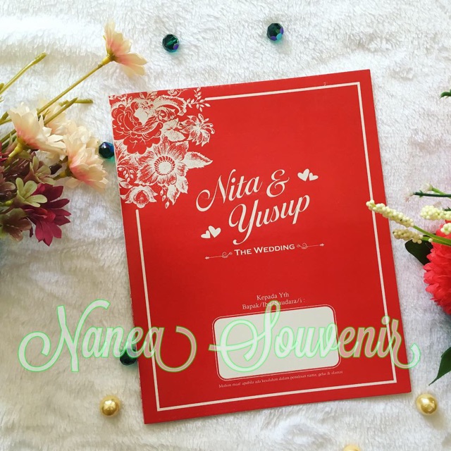 Jual Undangan merah / undangan 1 warna / undangan nikah / undangan ...