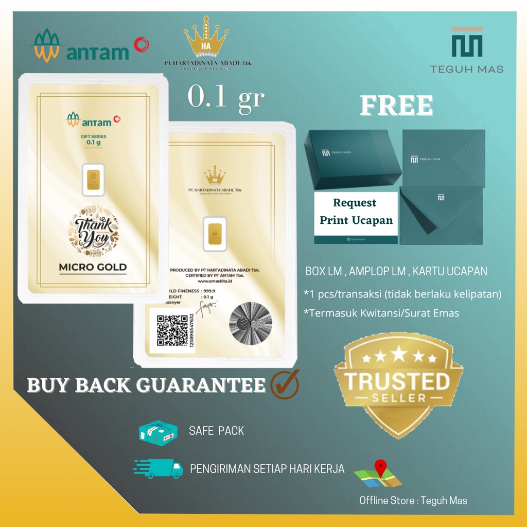 Jual LOGAM MULIA ANTAM MICRO GOLD SERIES THANK YOU GOLD 999,9 | Shopee ...