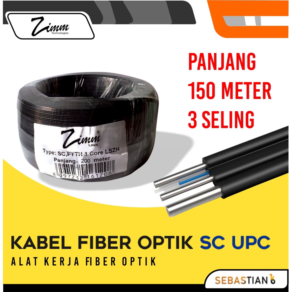 Jual [𝗛𝗶𝗴𝗵 𝗤𝘂𝗮𝗹𝗶𝘁𝘆] Kabel Fiber Optik 1 Core 200mtr SC UPC FTTH FTTX FO Fiber Optic | Shopee ...