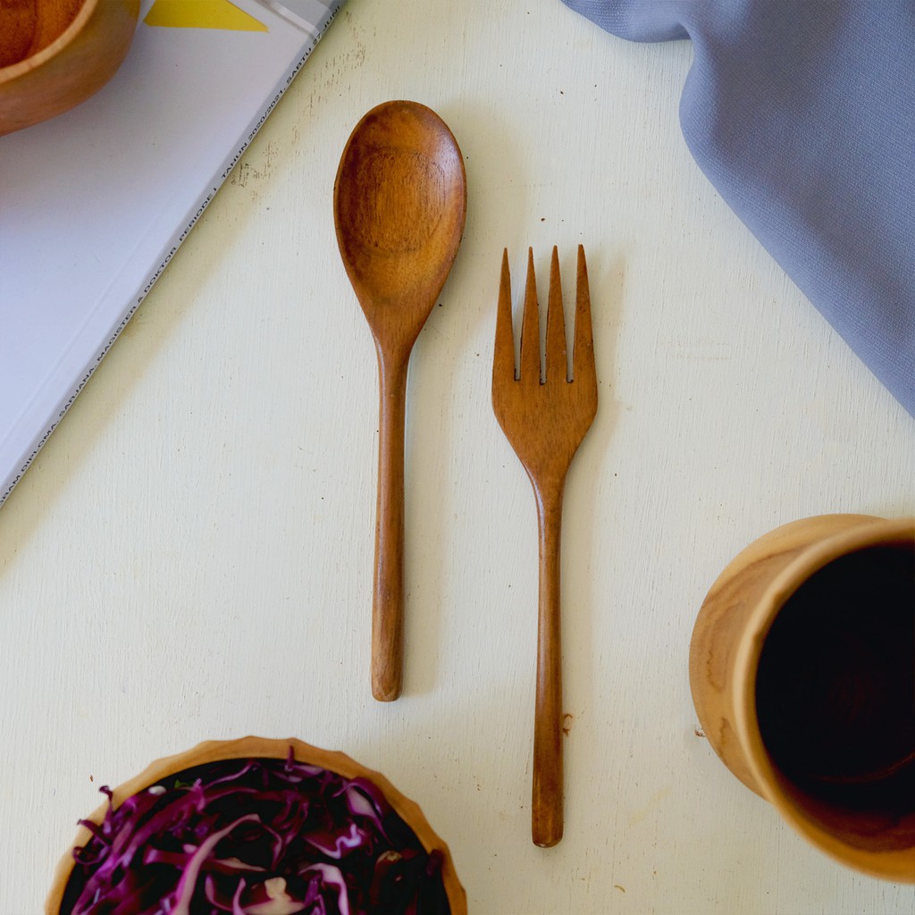 Jual Naruna Set Sendok Garpu Kayu Jati Asli Bisa Grafir Satuan | Shopee ...