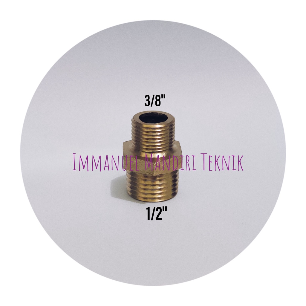 Jual Double Nepel 1/2 x 3/8 / Double Nipple 1/2 x 3/8 Kuningan | Shopee Indonesia