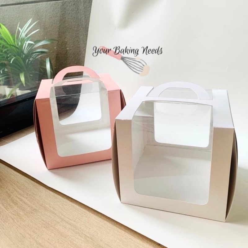 Jual Box Mika Handle 18x18 / Box Kue Mika / Dus Kue Chiffon Cake ...