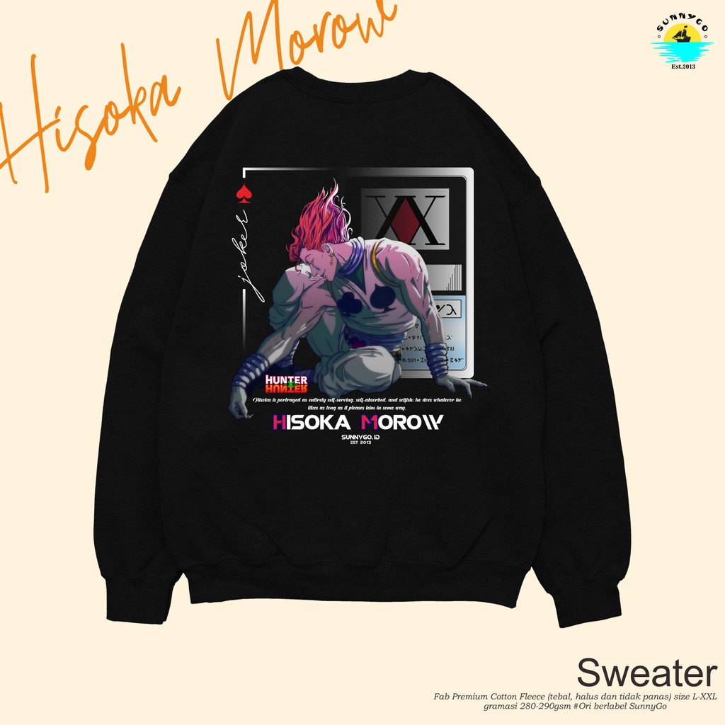 Jual SunnyGo SWEATER CREWNECK | Switer Anime Hunterxhunter Hisoka Morow ...