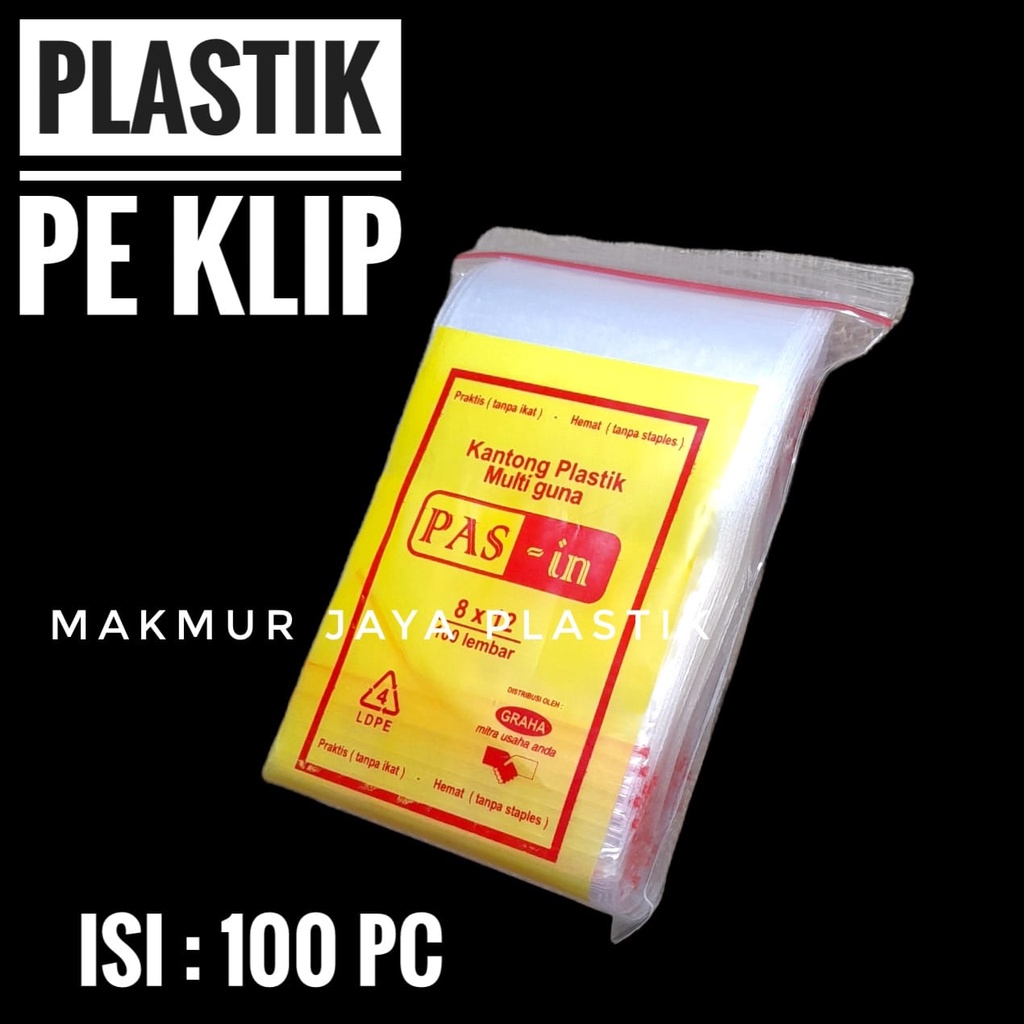 Jual [ PE KLIP 8 X 12 ] PLASTIK KLIP 8 X 12 ISI 100 PC | Shopee Indonesia