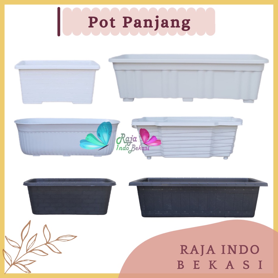 Jual Pot Panjang Putih 50cm 70cm 40cm Pot Panjang Hitam Putih Coklat 25 ...