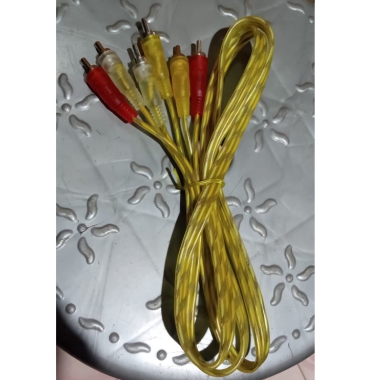 Jual kabel rca 3-3 jalur 1,5m transparan | Shopee Indonesia