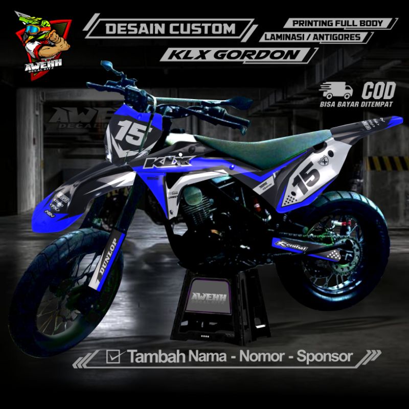 Jual DECAL STIKER KLX GORDON - KLX BF - KLX LAMA FULL BODY | Shopee ...