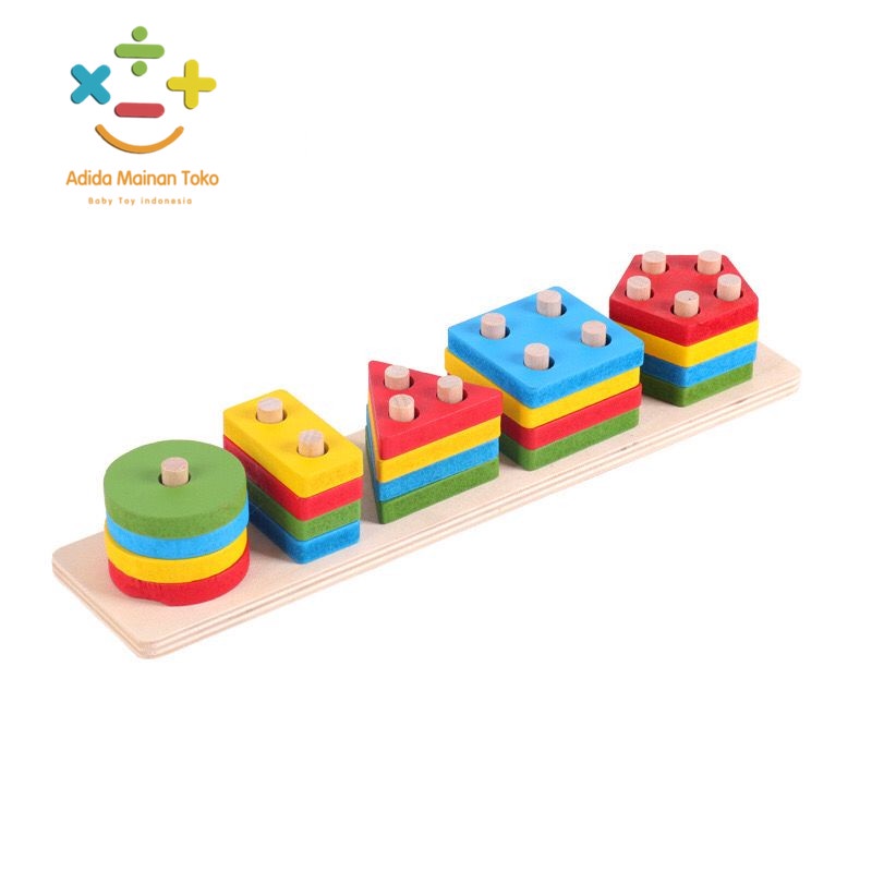 Jual Adida Toys Mainan Edukasi Bayi Square Basic Shape Puzzle Bentuk 3D ...