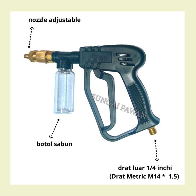 Jual semprotan spray gun sprayer pompa DC cuci mobil motor drat luar 1/ ...