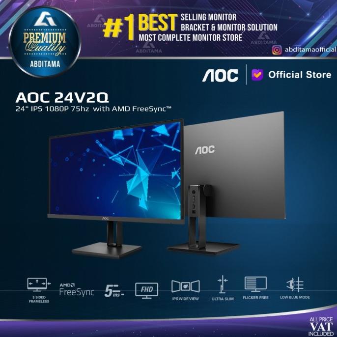 Jual [[[TERBARU BISA COD]]] Monitor LED AOC 24V2Q 24" 1920x1080 75Hz ...