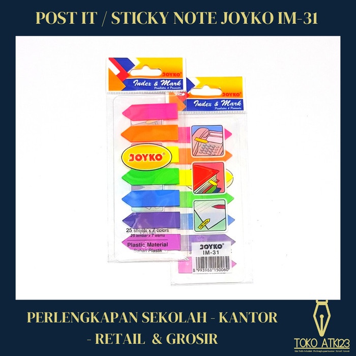 Jual Sticky Note / Sign Here / Penanda Merk Joyko IM-31 Plastik ...