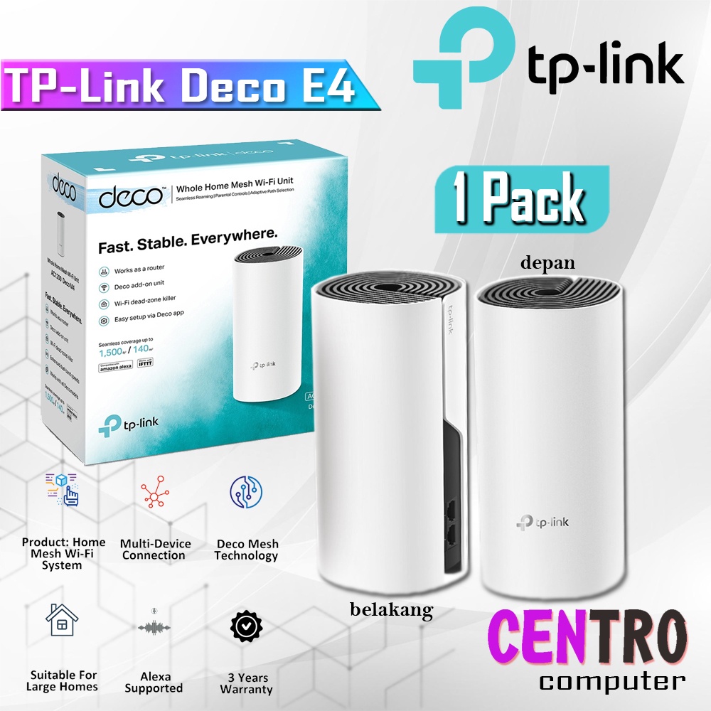 Jual TP Link Deco E4 [1 Pack] Mesh Wifi System Router- TPLINK DECO E4 ...