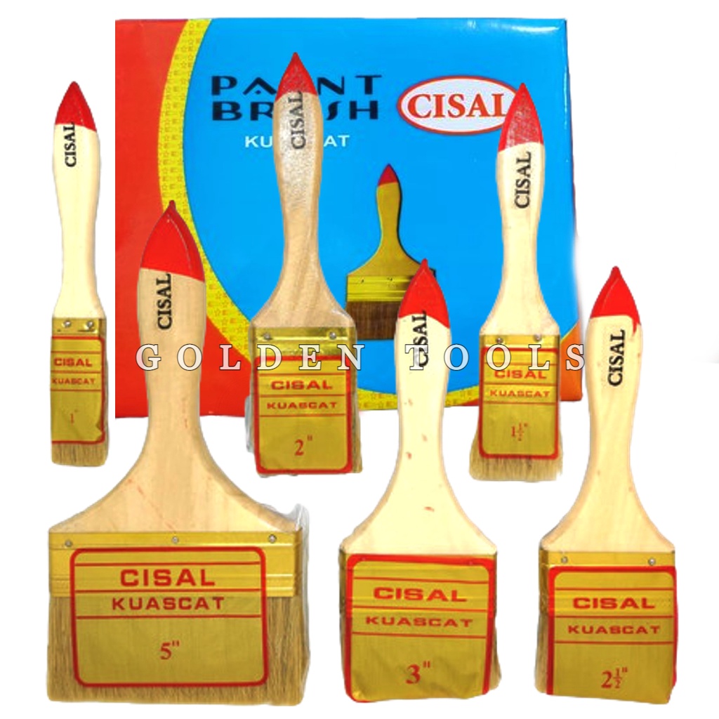Jual CISAL/RR/ALPHA KUAS CAT GAGANG KAYU 633 P UKURAN 1 1,5 2 2,5 3 4 & 5 INCH KUAS CAT TEMBOK ...