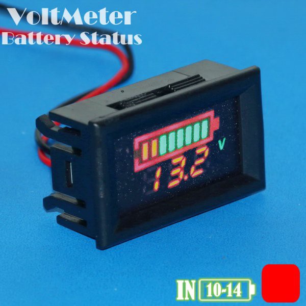 Jual Dual Display Digital VOLTMETER BATTERY Indicator STATUS ACCU AKI DC.12V RED LED | Shopee ...