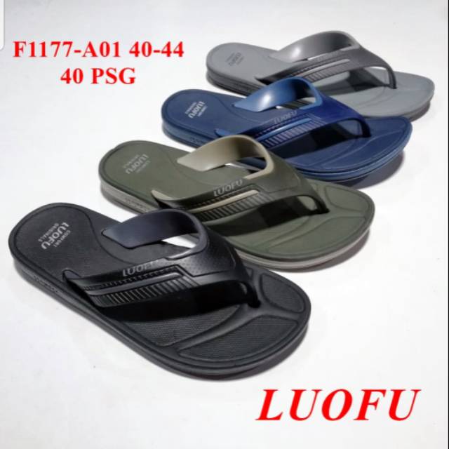 Jual Loufu F 1177 A01 sandal jepit pria premium. Bahan empuk beda ...