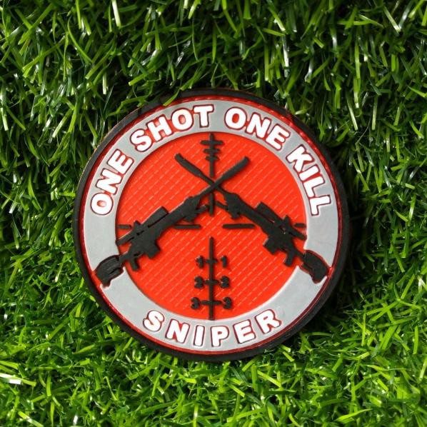 Jual RUBBER PATCH PEREKAT SNIPER ONE SHOT ONE KILL / EMBLEM VELCRO ...