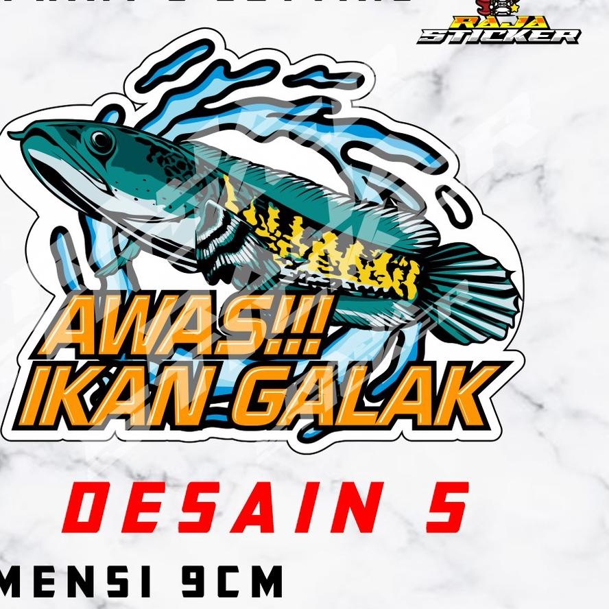 Jual (COD )NEW_PRODUCT Stiker Aquarium Ikan Galak Awas Ikan Predator ...