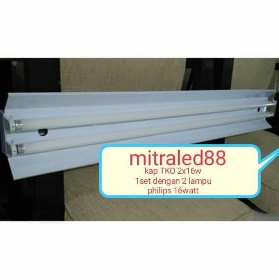 Jual Kap Lampu Tko Set 2X36/2X16Watt+Lampu Tl Led Neon Philips 16Watt ...