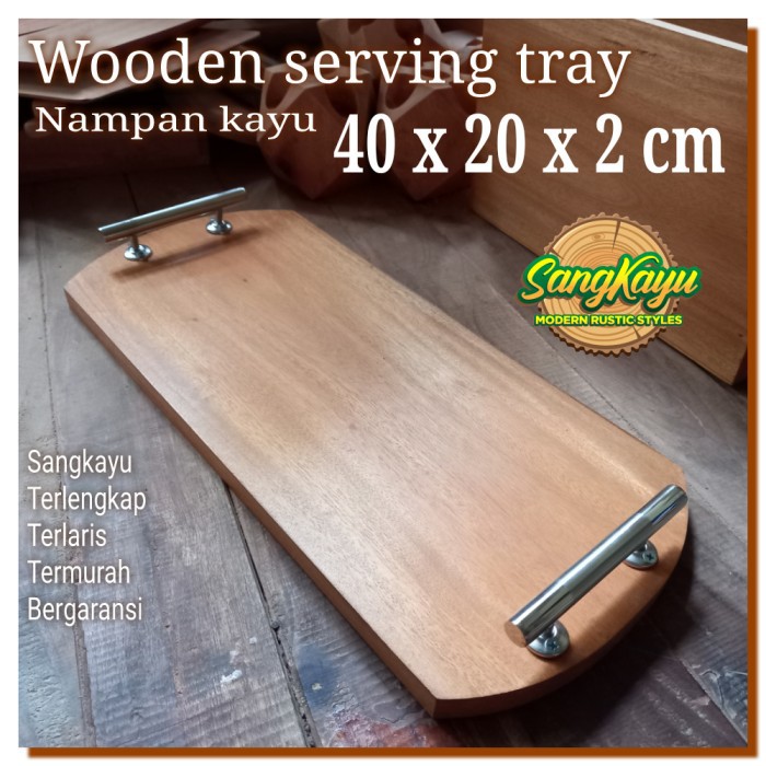Jual Nampan nampan kayu 40x20cm BS-020 Wooden Tray nampan saji serving ...